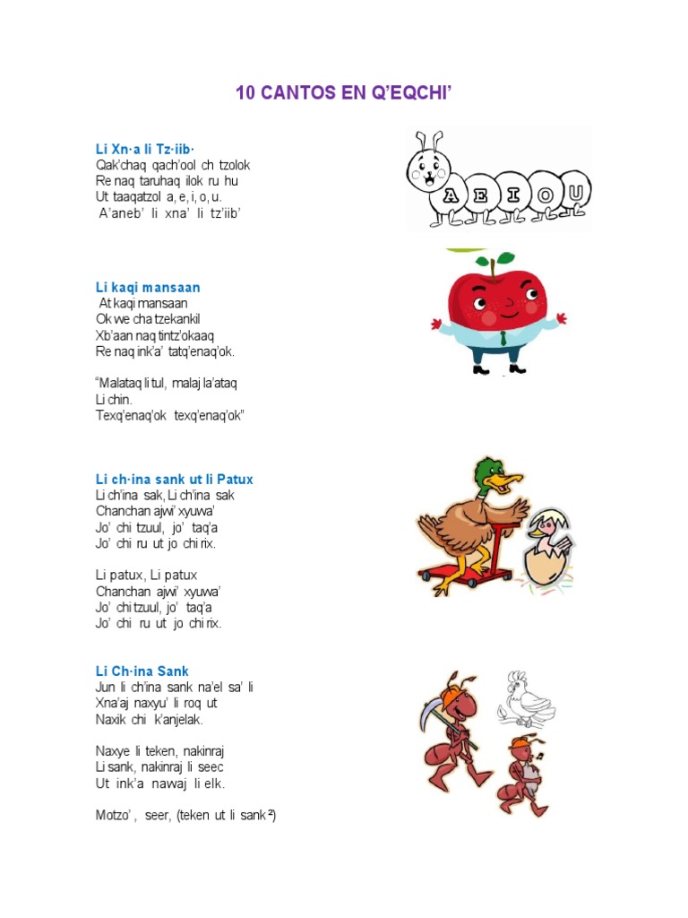 10 Cantos en Qeqchi 2 | PDF 10 Cantos en Qeqchi 2 | PDF