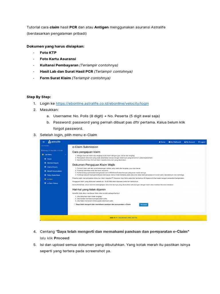 Cara Reimburse Hasil PCR Antigen (Menggunakan Asuransi) 2 | PDF