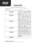 Escala ECOG: Evaluación del Estado Funcional | PDF | Salud y bienestar