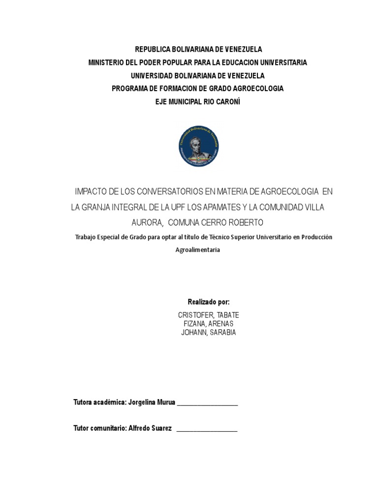 TEG Final TSU | PDF | Agroecología | Agricultura