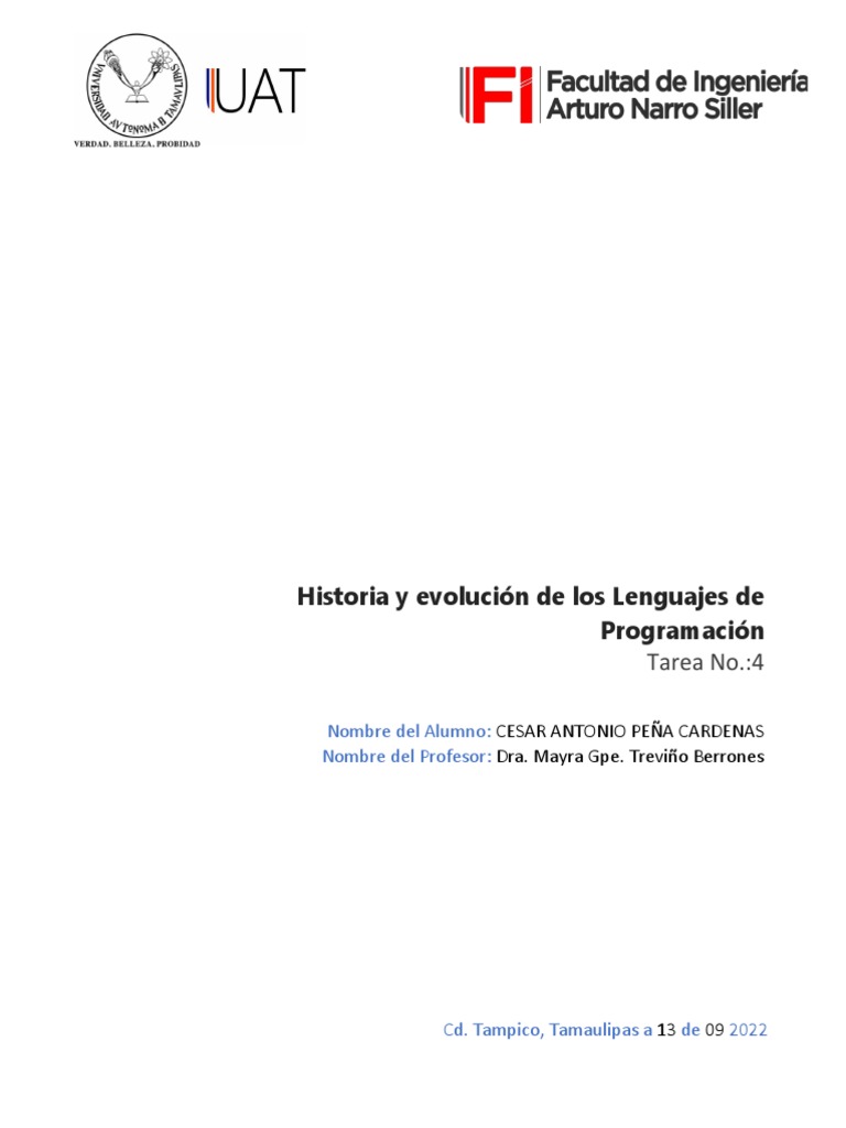 Historia y Evolución de Los Lenguajes de Programación | PDF ...