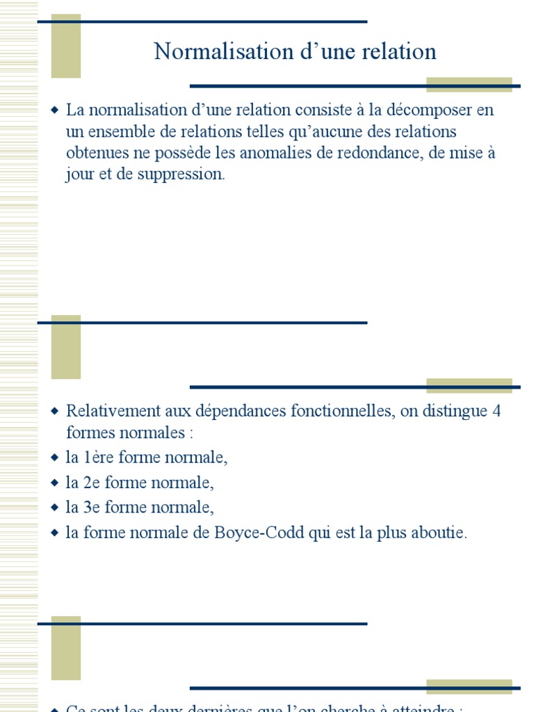 Normalisation Dune Relation Download Free Pdf Business Mathématiques