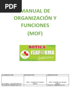 Manual de Organización y Funciones (Mof) Inkafarma | PDF | Farmacéutico | Farmacia