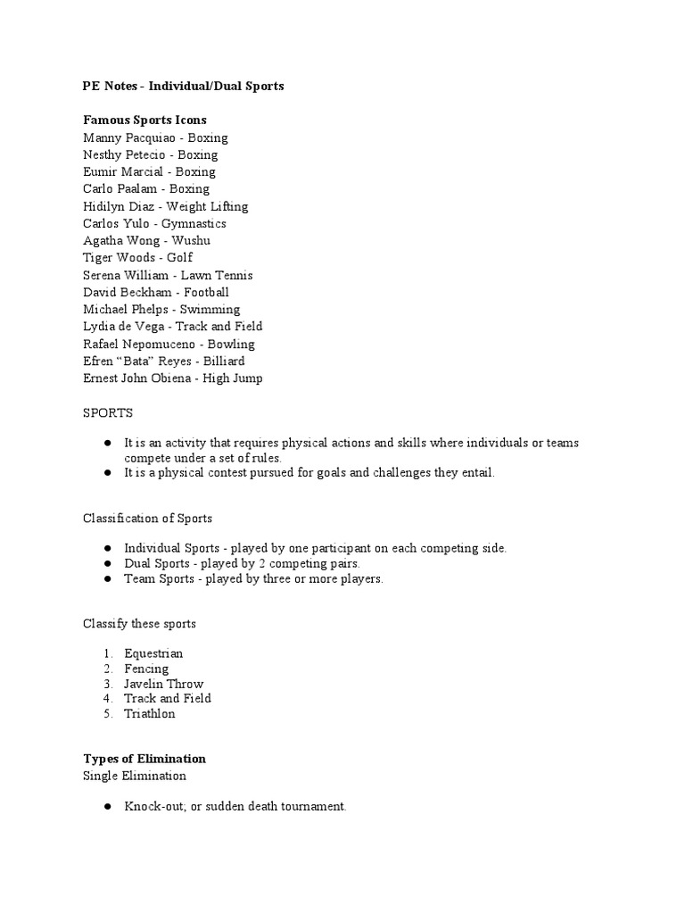 PE 3 Lesson1 | PDF | Tournament | Sports Competitions