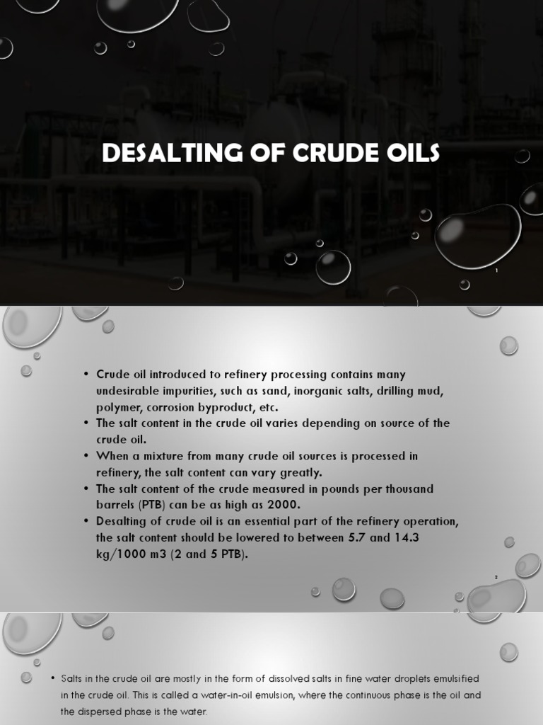 Lec.1 Desalting Process | PDF | Emulsion | Water