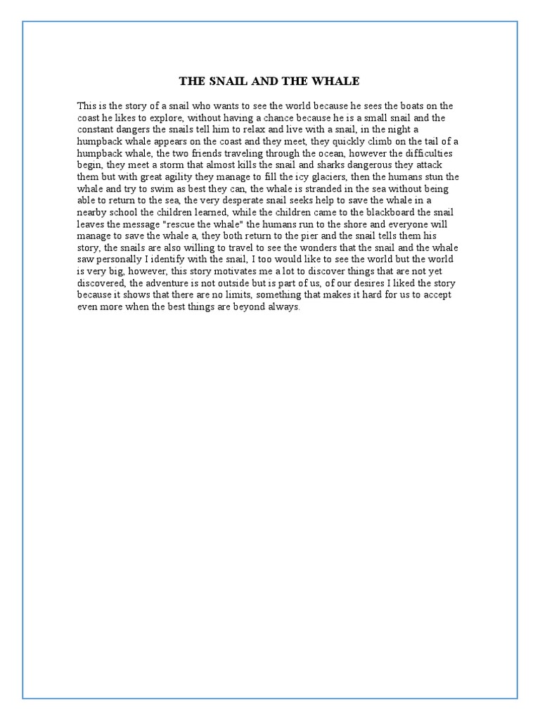 The Snail and the Whale Adventure | PDF | Poetry
