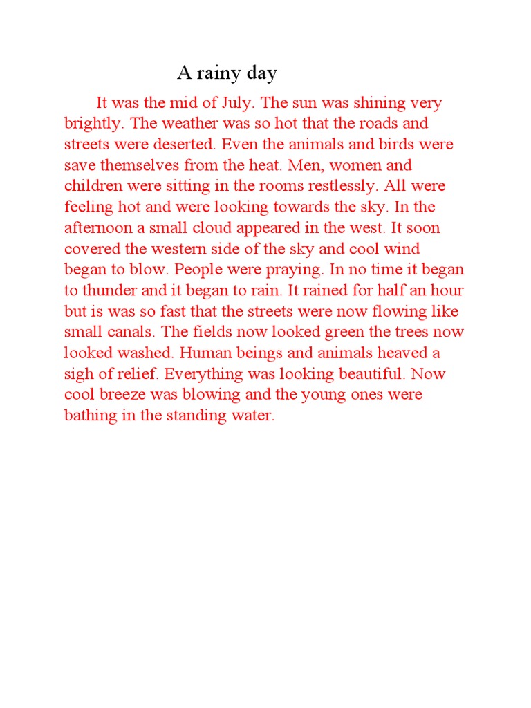 A Rainy Day | PDF