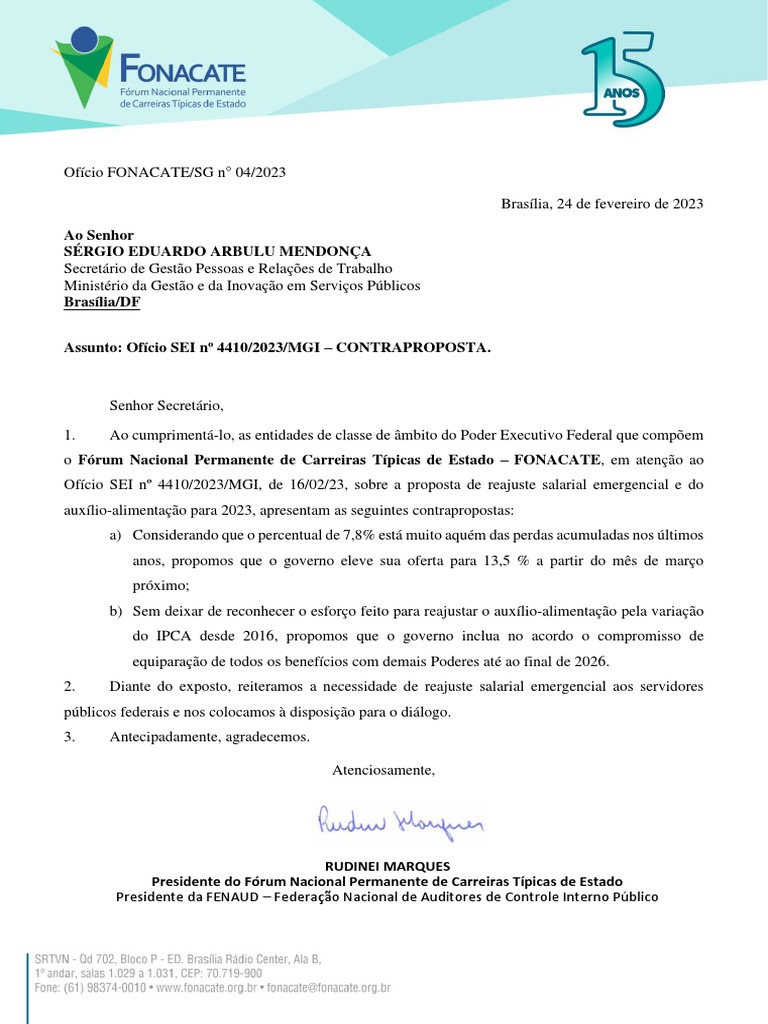 Of. 004 Contraproposta | PDF