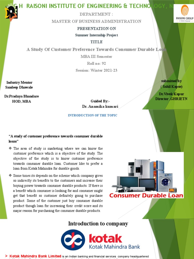 Kotak BAnk Consumer Loan | PDF | Money | Private Sector