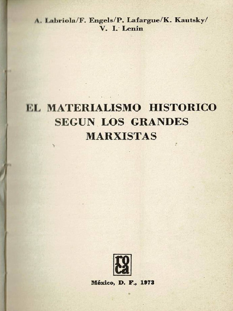 AA - Vv. - El Materialismo Histórico Según Los Grandes Marxistas (Ocr) (1973) | PDF | marxismo ...