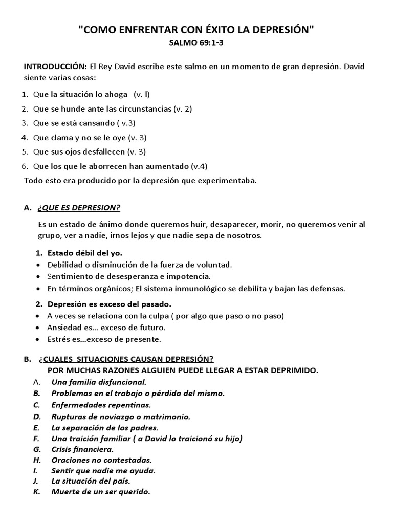 Como Enfrentamos Con Éxito La Depresión | PDF | Depresión (estado de ...