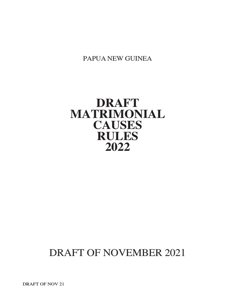 Draft Matrimonial Causes Rules 2022-Nov 21 | PDF | Affidavit | Annulment
