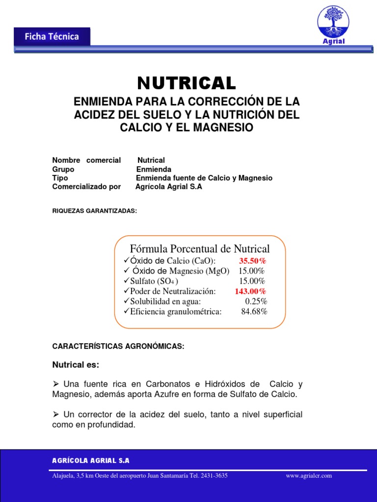 01 Nutrical | Descargar gratis PDF | Calcio | Yeso