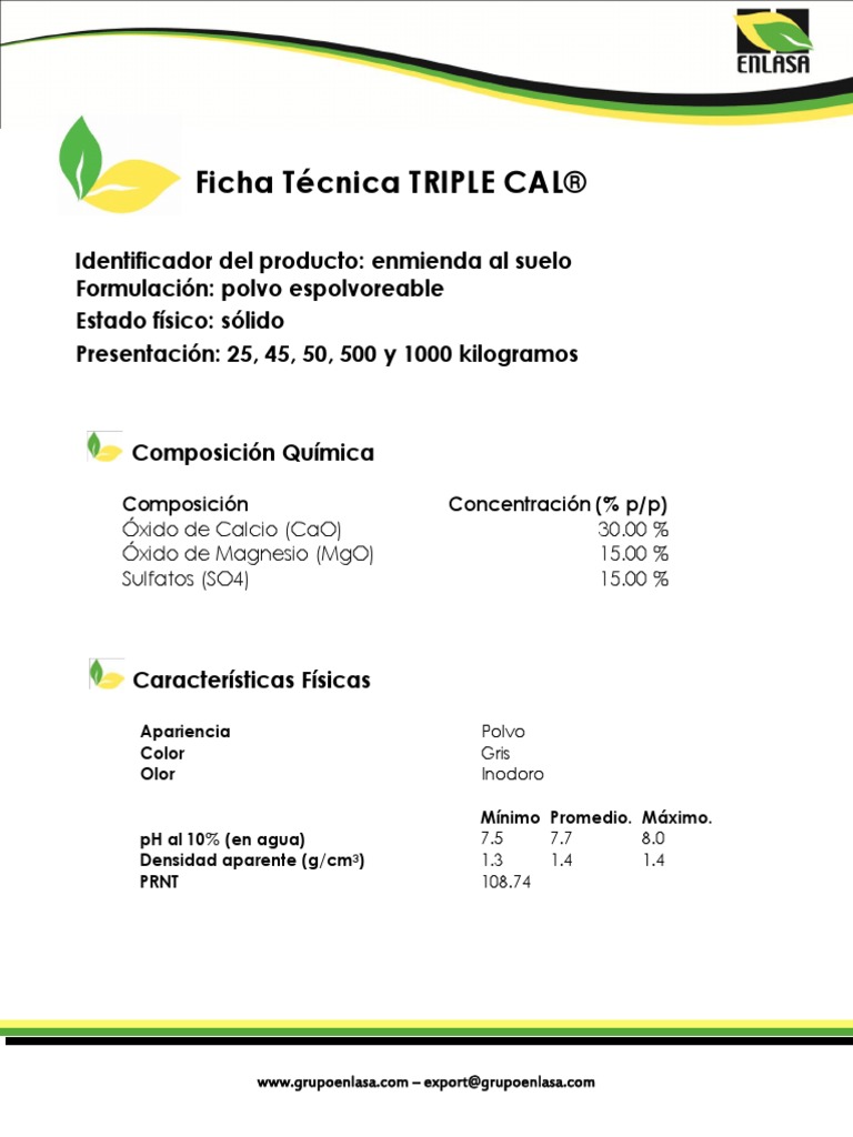 04 Triple Cal | PDF | Fertilizante | Nutrientes