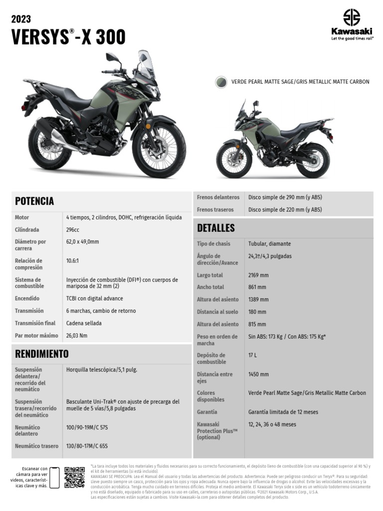 2023 Versys X 300 Es La Spec Sheet | PDF