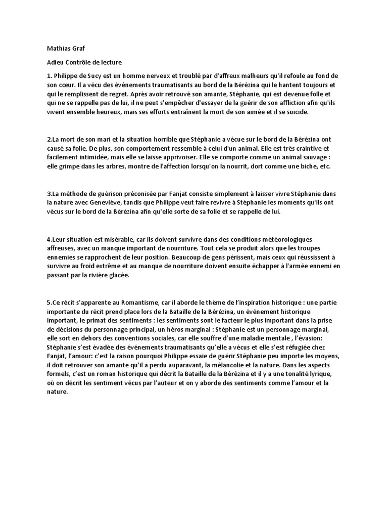 Adieu Honoré de Balzac | PDF | Amour