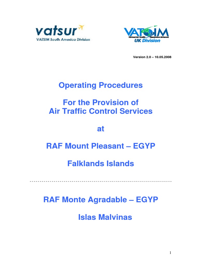Procedures for Air Traffic Control Services at RAF Mount Pleasant on ...