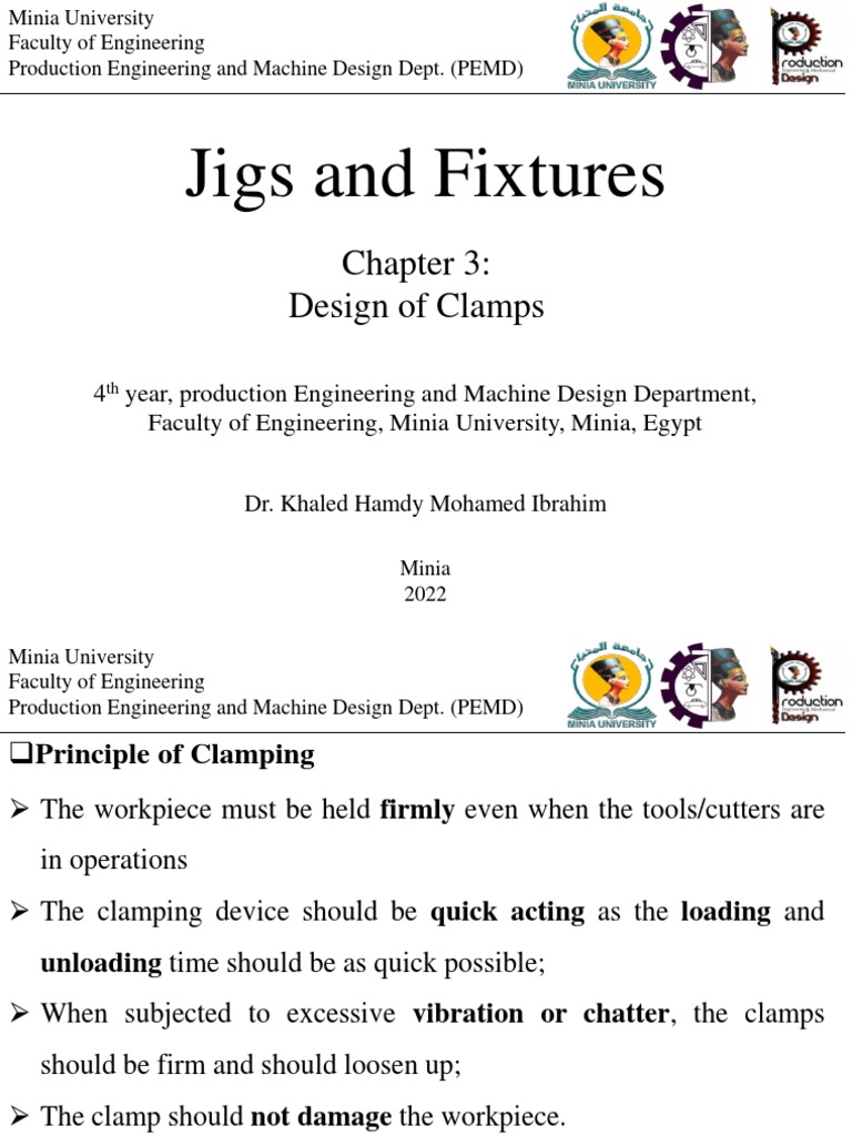 Design Principles and Types of Clamps for Securing Workpieces During ...