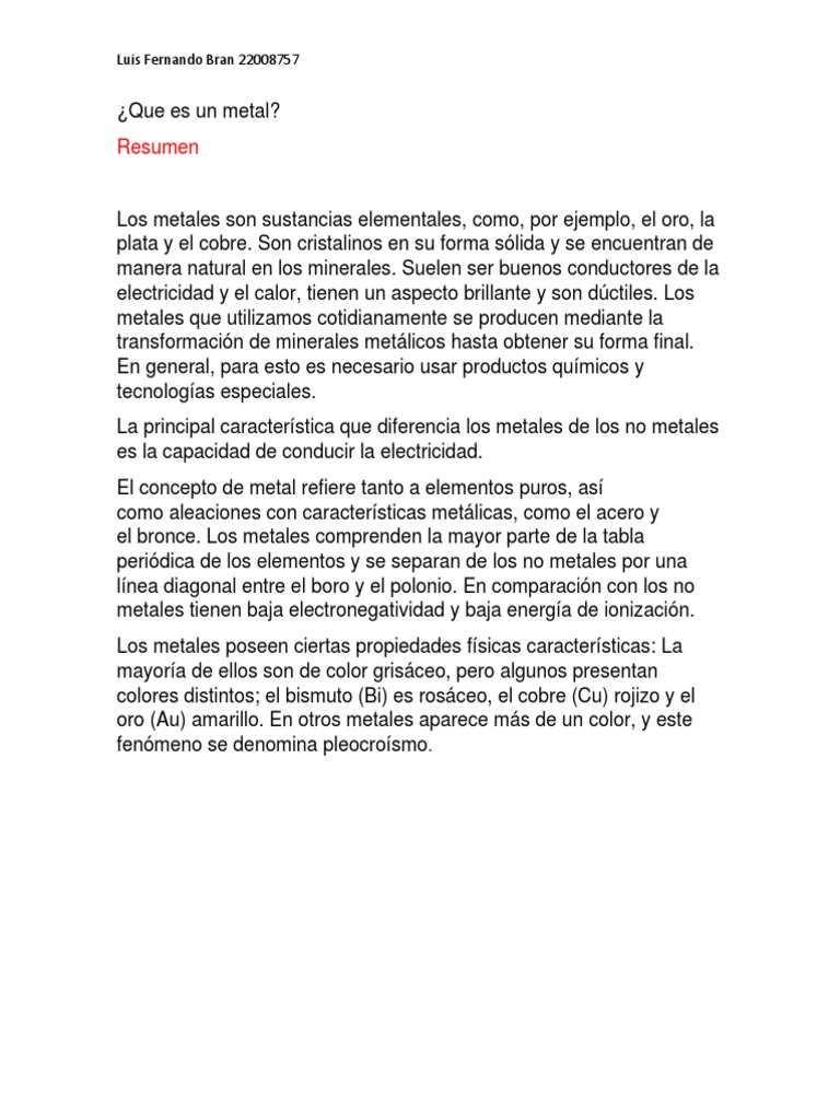 Que Es Un Metal | PDF