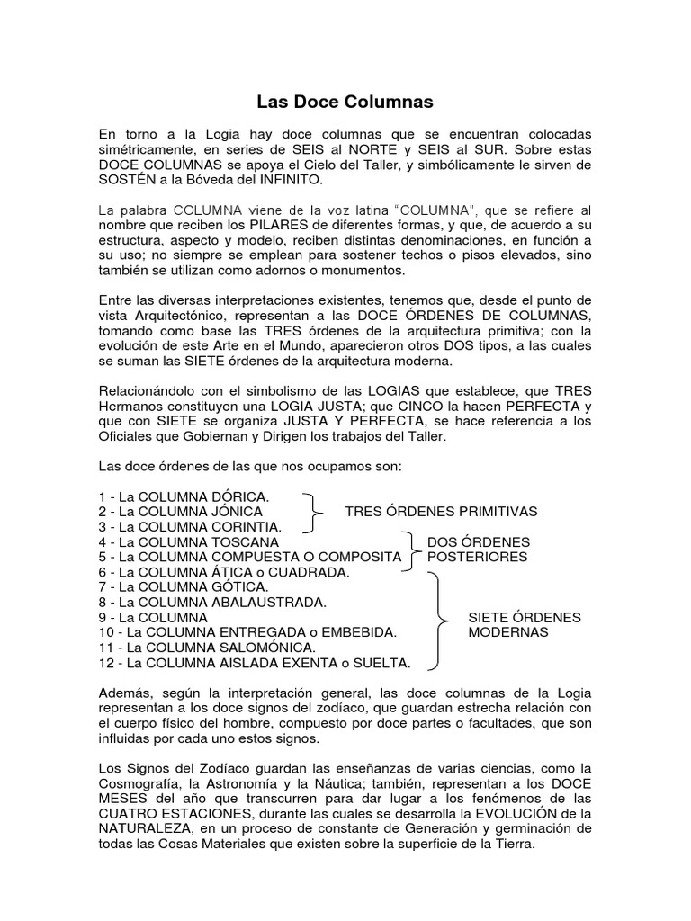 02 Las Doce Columnas | PDF | Columna