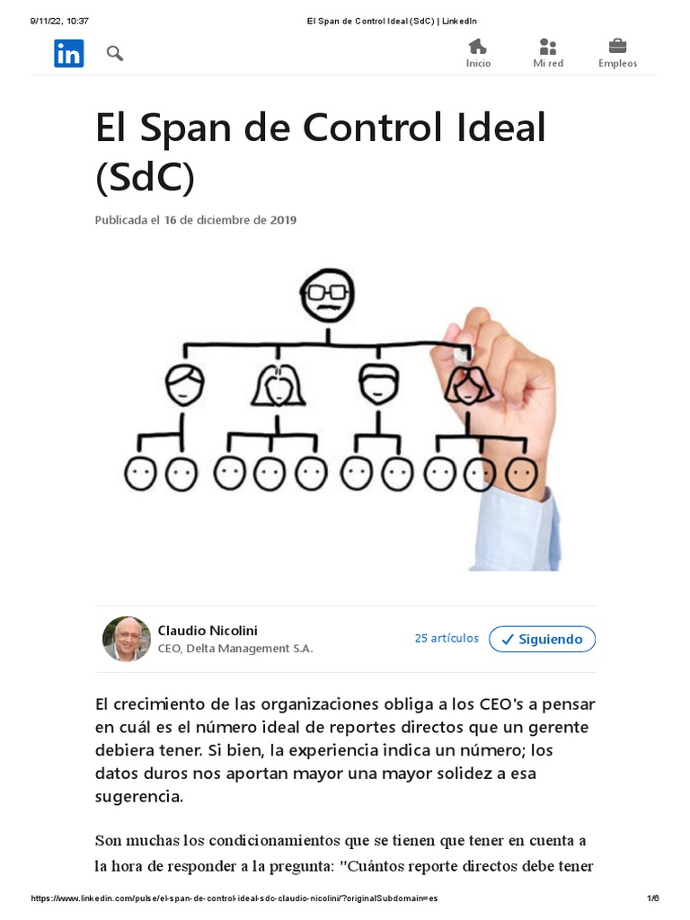 El Span de Control Ideal (SDC) - LinkedIn | PDF