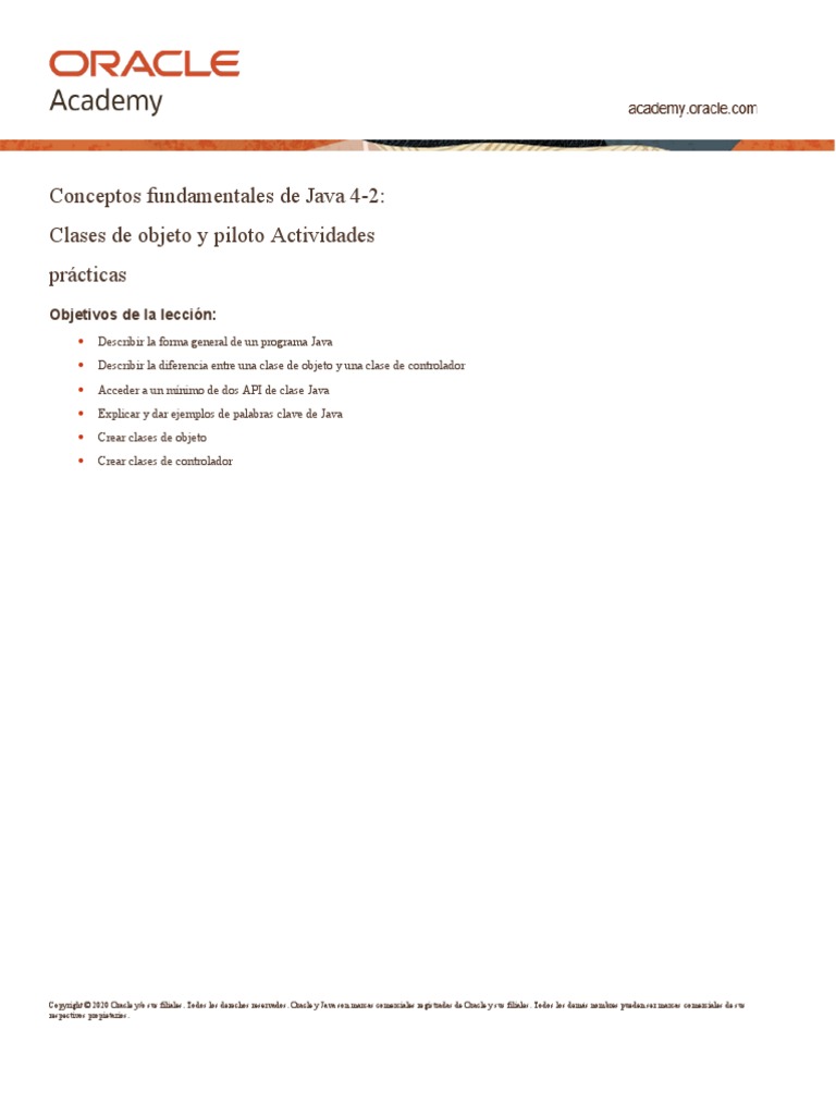 HVP 1 Practice Esp | PDF | Java (lenguaje de programación) | Objeto (informática)