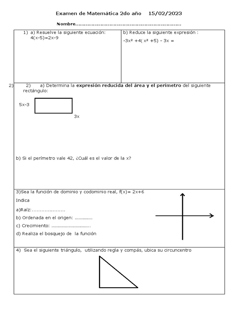 Examen de 2do Febrero 2023 | PDF