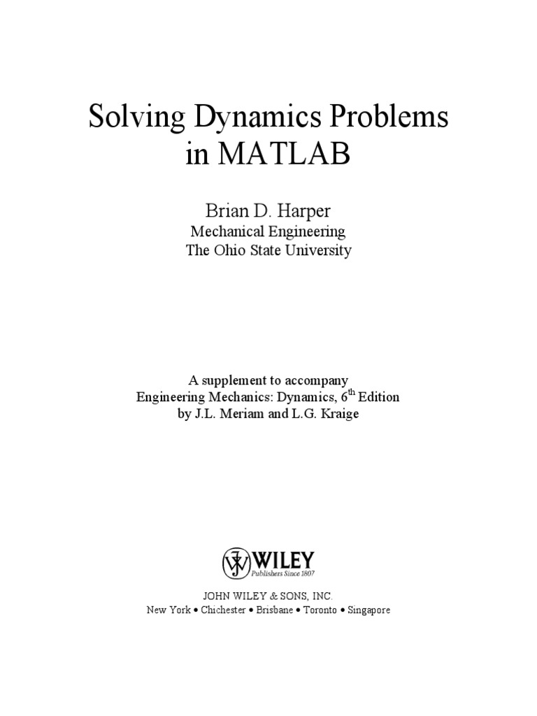Matlab Intro Pdf Maxima And Minima Kinematics 