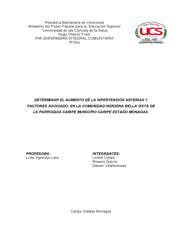 Proyecto Hipertension Arterial | PDF | Hipertensión | Asistencia ... Proyecto Hipertension Arterial | PDF | Hipertensión | Asistencia ...
