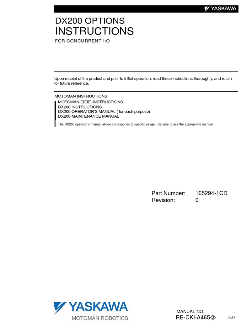 DX200 Concurrent I/O Guide | PDF | Input/Output | Computing