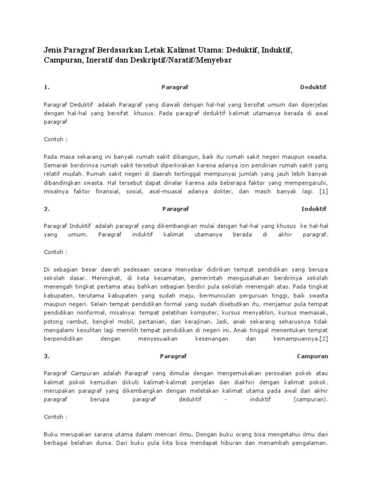 Jenis-Jenis Paragraf dan Contohnya | PDF | Kajian Bahasa Asing