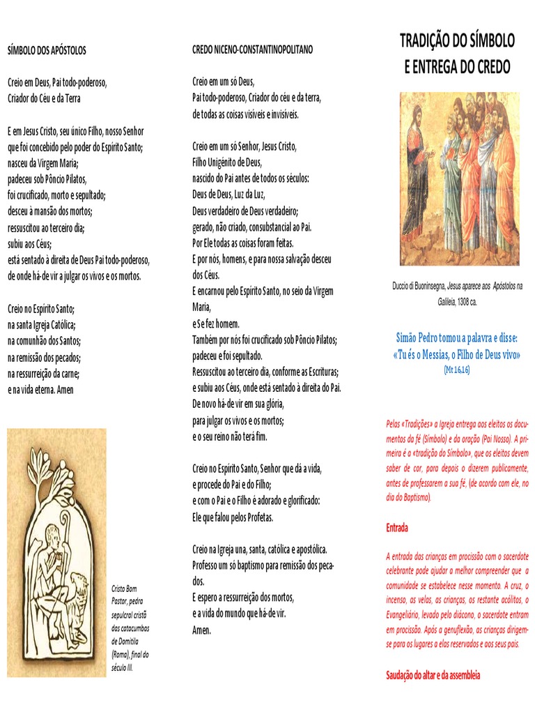 Símbolo dos Apóstolos e Credo Niceno-Constantinopolitano | PDF ...