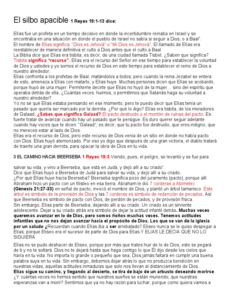 Significado del Silbo Apacible en la Biblia | PDF | Elijah | Dios