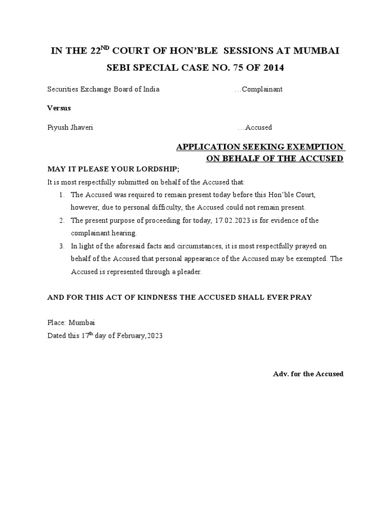 Exemption Format | PDF