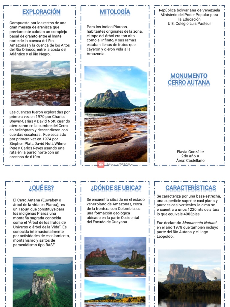 El Cerro Autana: Un Tepuy sagrado para los indígenas Piaroas | PDF ...