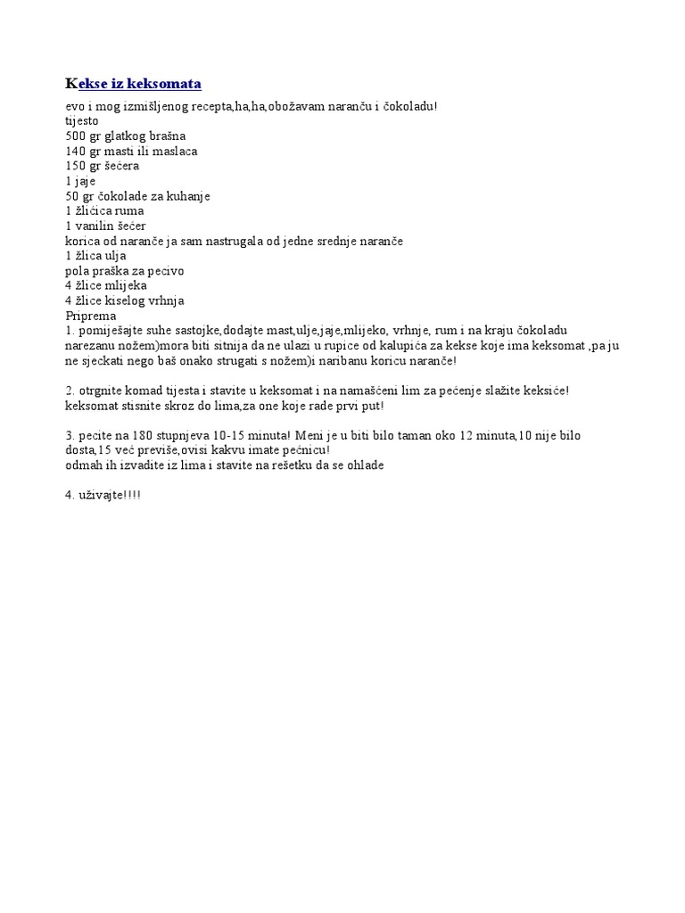 KEKSI Iz Keksomata | PDF