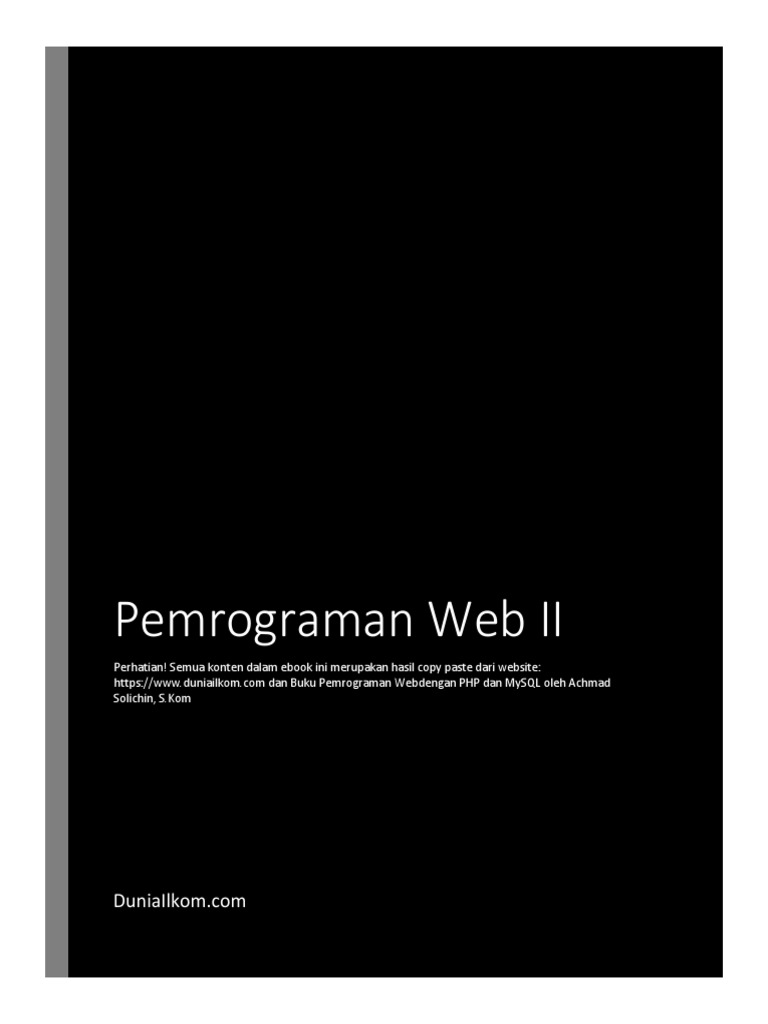Modul Pemrograman Web II 2018-1-1 | PDF