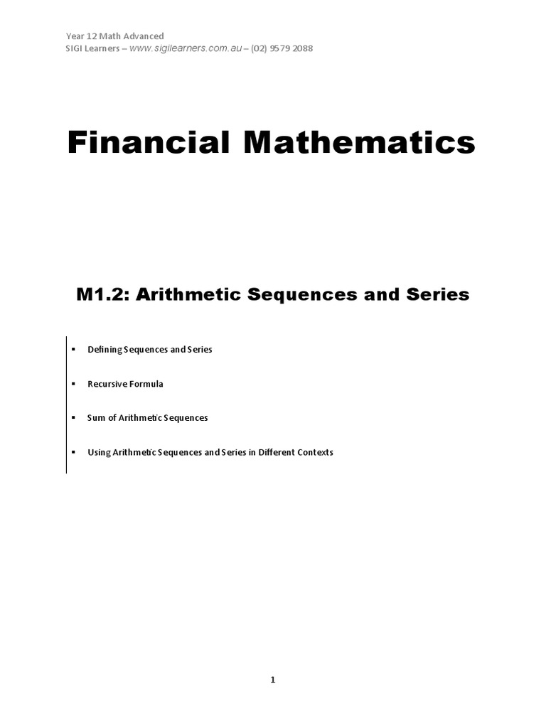 Understanding Arithmetic Sequences | PDF | Sequence | Summation
