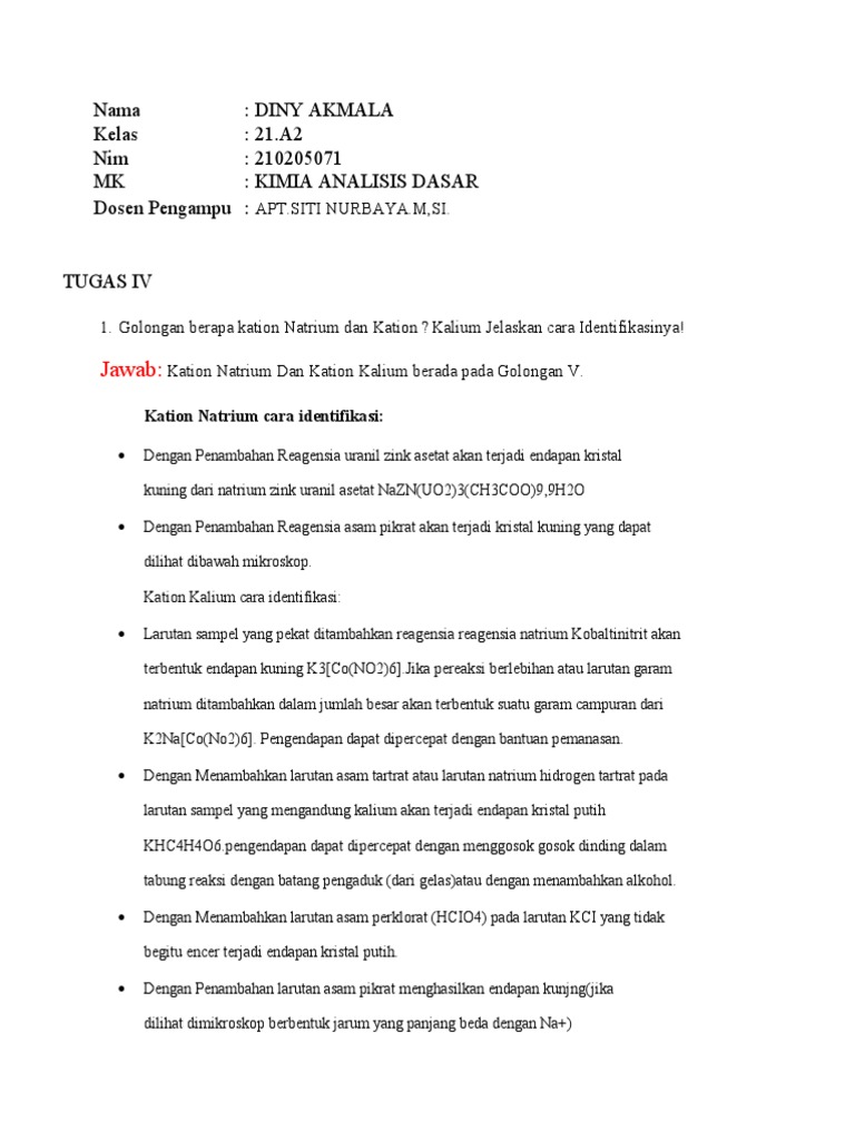 Diny Akmala - Tugas Iv - Kimia | PDF