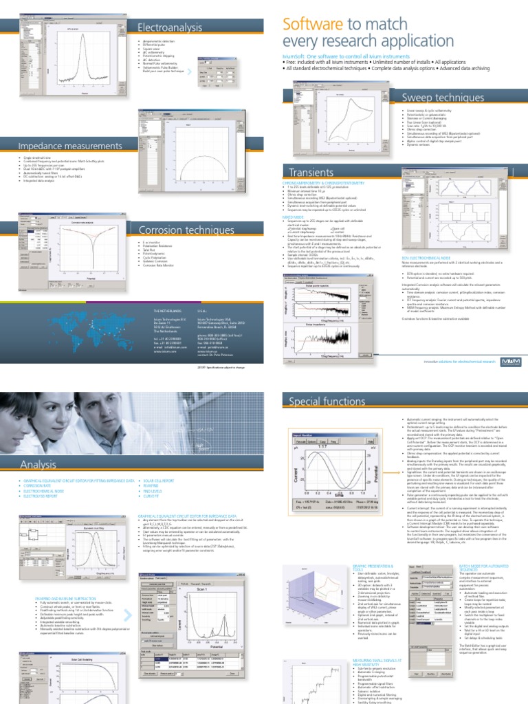 Ivium Technologies Software Brochure | PDF | Computer Program | Programming