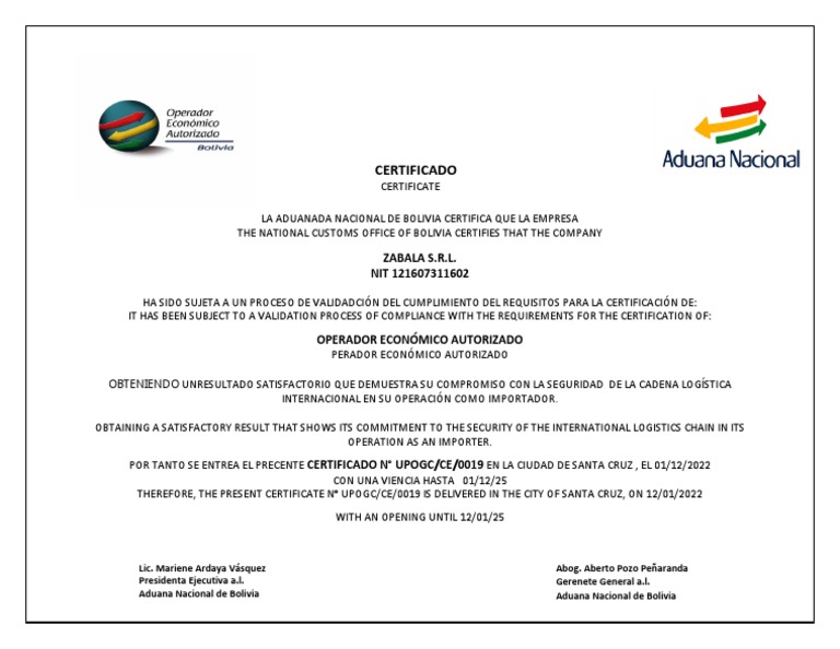 Certificado de Operador | PDF