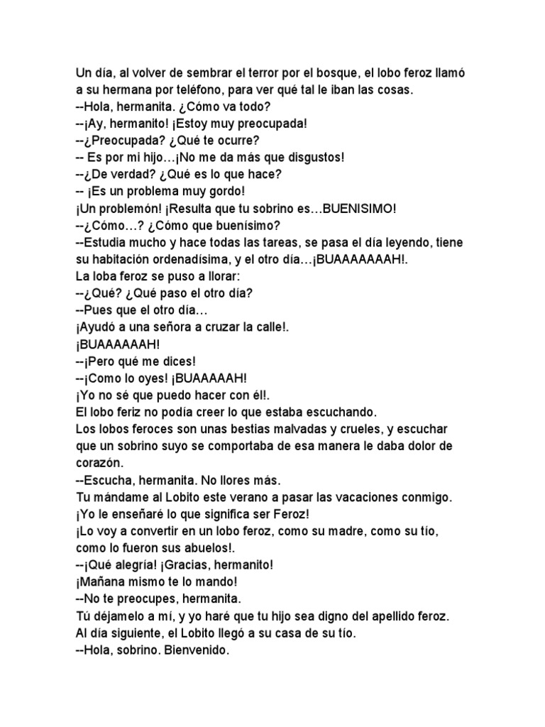 Cuento Lobito | PDF | Comida y bebida