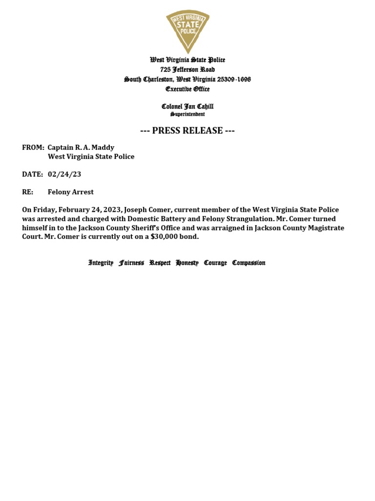 WVSP Press Release | PDF