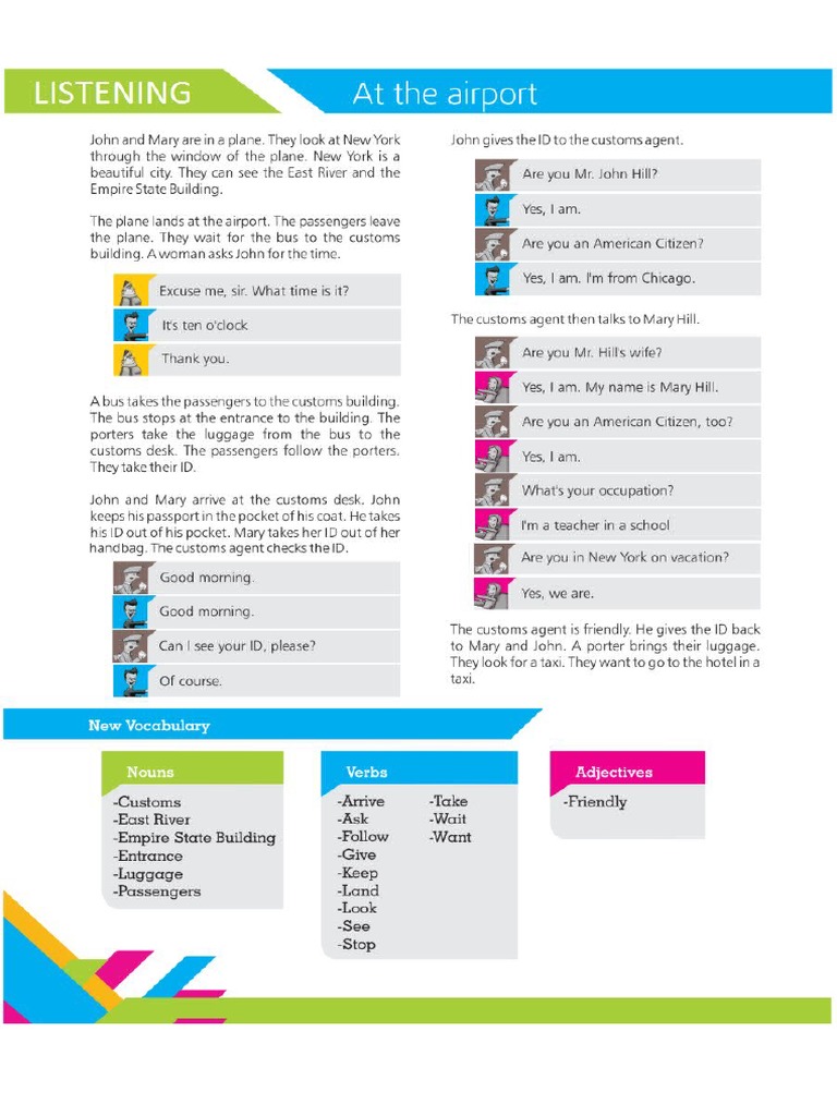 Basic Listening - at The Airport | PDF