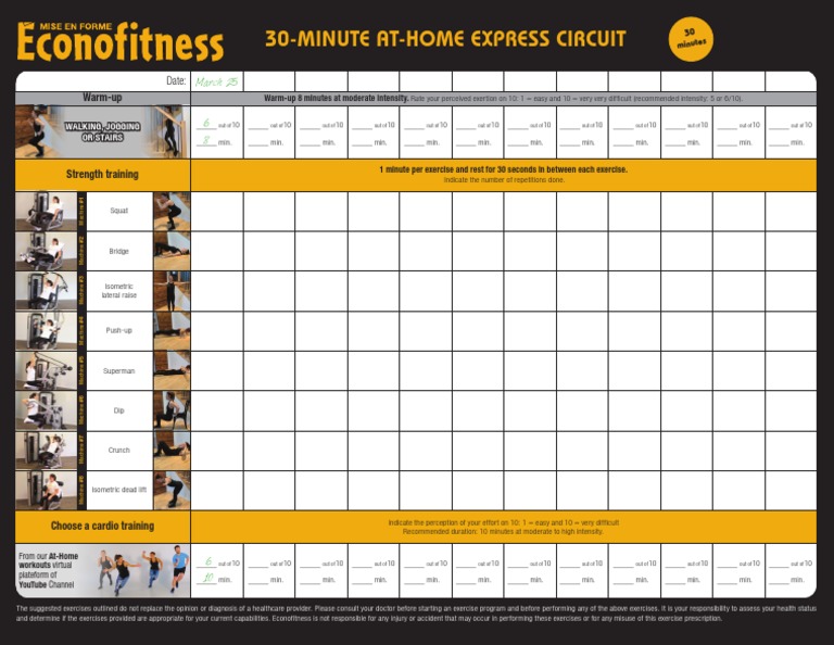30 Minute Express Circuit at Home | PDF | Strength Training | Sports ...