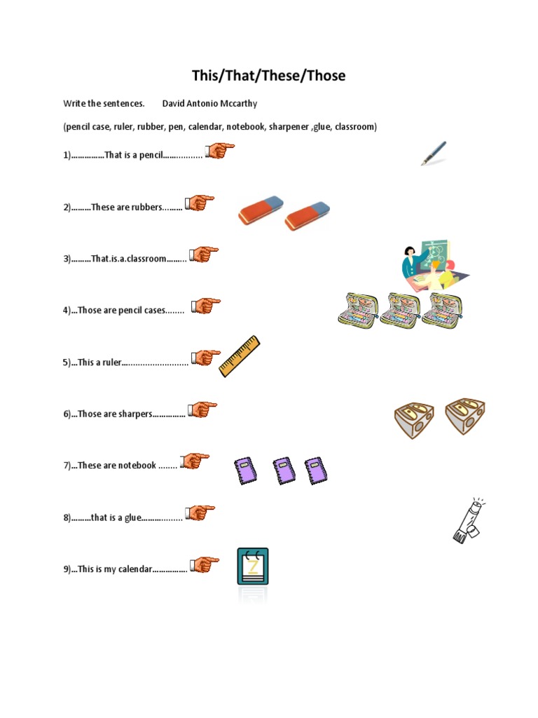 Thisthatthesethoseclassroom-Objects 390a0 | PDF
