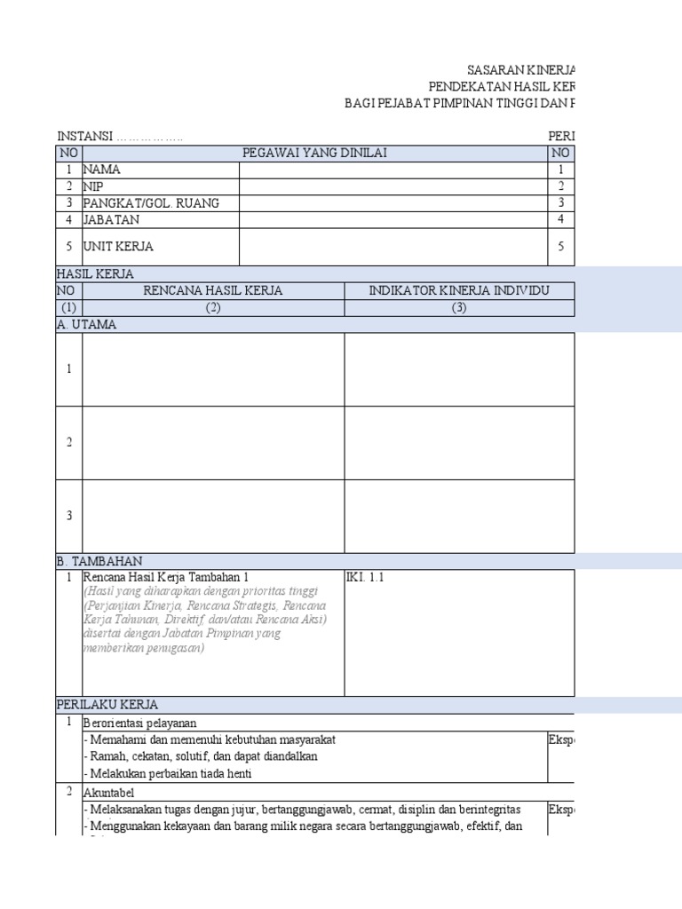 FORMAT KOSONG SKP JPT KEPALA PKM (Kuantitatif) | PDF