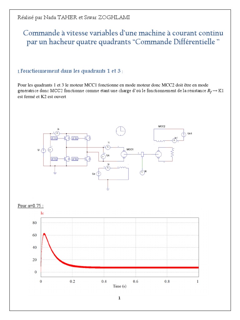 Commande À Vitesse Variables D'une Machine À Courant Continu Par Un ...