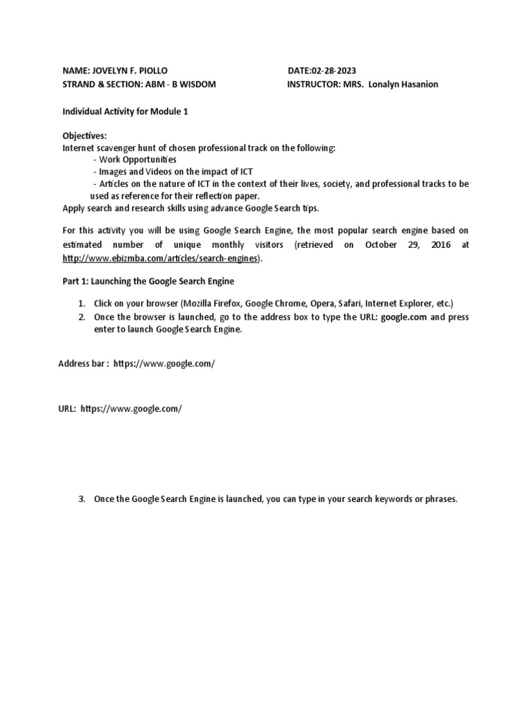 Individual Activity For Module 1 | PDF | Online Advertising | Communication