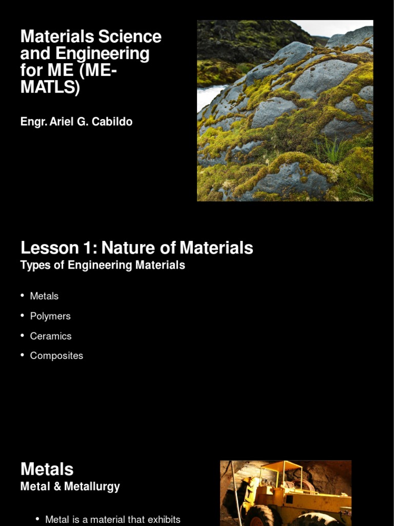 Lesson 1 - Nature of Materials (Metals) Week 1-1 | PDF | Metals | Alloy